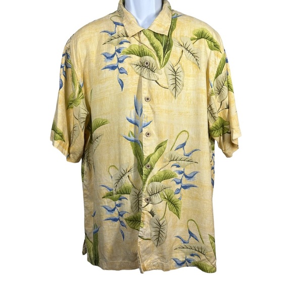 Tommy Bahama | Shirts | Tommy Bahama Mens Sz Xl Short Sleeve Silk Shirt Floral Tropical Print ...